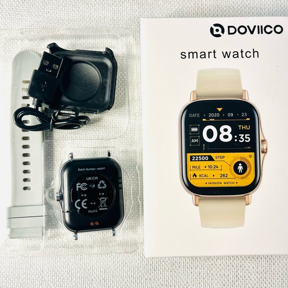 Doviico | Wearables | Smartwatch In Gray Strap And Silver Watch Finish ...